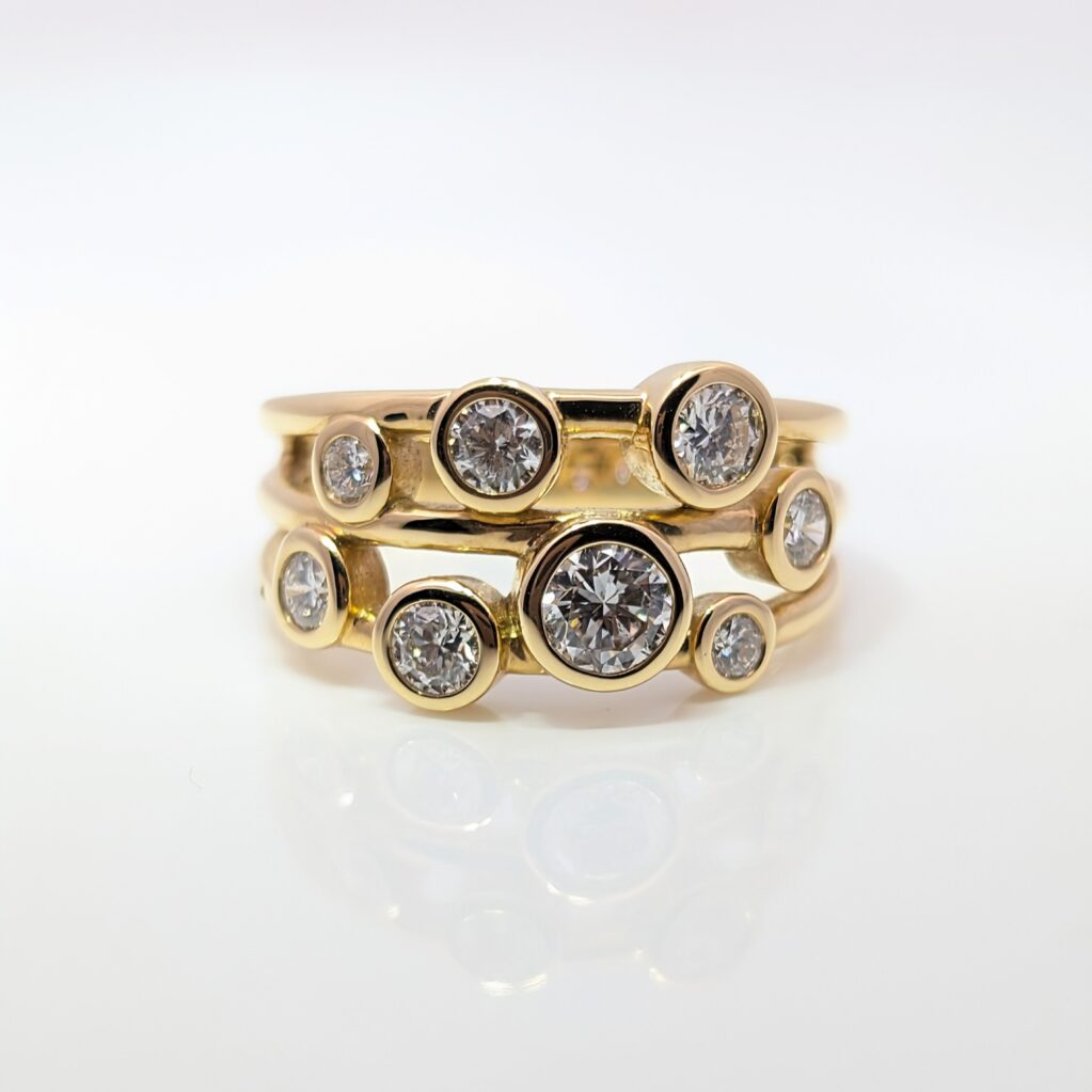 0.95ct Certified Diamond Bubble Ring 18k Yellow Gold | 37296 - Aleks ...