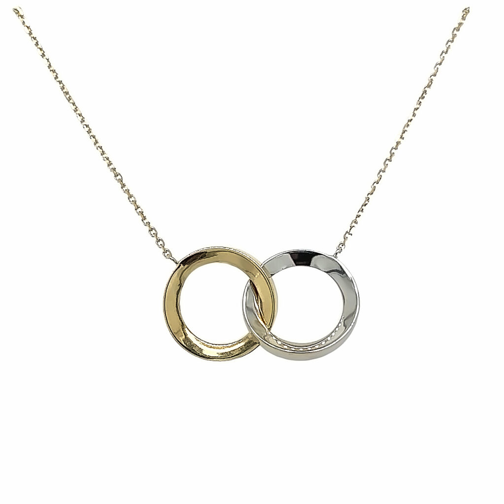 9ct Yellow Gold Interlocking Rings Necklace - Aleks Jewellers